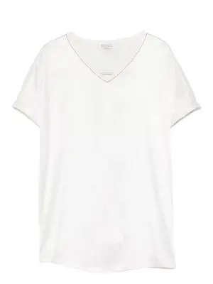 Brunello Cucinelli Satin Blouse - White