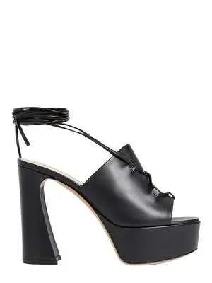GIANVITO ROSSI Holly Leather Platform Sandals - Black