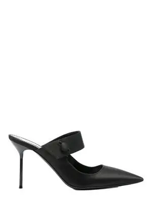 Paris Texas 90mm Satin Mules - Black