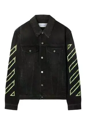 Off-White Arrow Outline Denim Jacket - Black