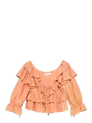 Chloé Ruffled Cropped Top - Orange