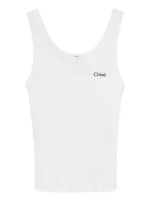 Chloé Jersey Tank Top - White