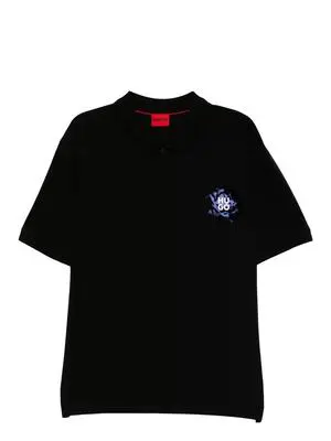 Hugo Logo-print Polo Shirt - Black