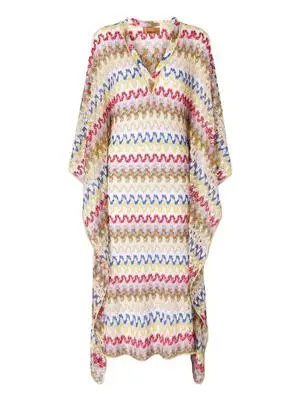 Missoni Long Kaftan In Lamé Viscose Lace - Multicoloured