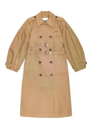 GANNI Belted Trench Coat - Brown