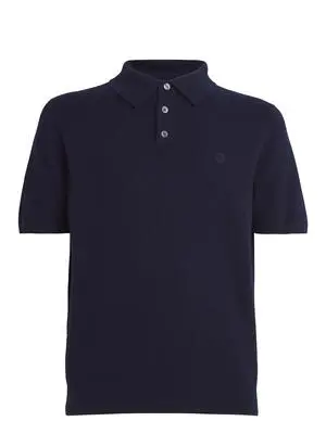 Harrods Cashmere Polo Shirt Navy