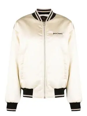 Palm Angels Classic Logo Bomber Jacket - White