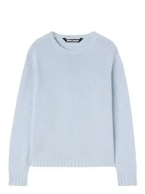 Palm Angels Curved Logo Sweater - Blue