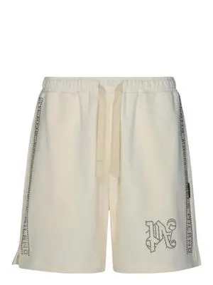 Palm Angels Monogram Stud Sweatshorts - White