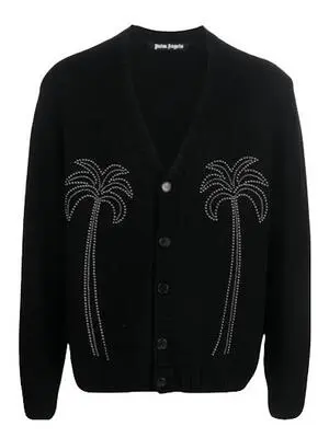 Palm Angels Milano Stud Cardigan - Black