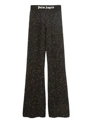 Palm Angels Soiree Knit Logo Pants - Black