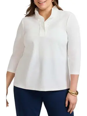 Foxcroft Tammy Crepe Top - Ecru