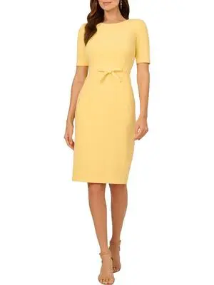 Adrianna Papell Bow Front Sheath Dress - Warm Sun