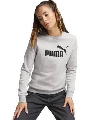PUMA Essentials Logo Crew Neck Sweatshirt Light Gray Heather