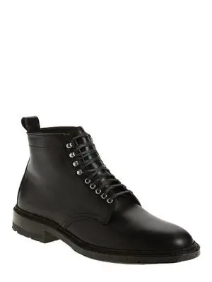 Alden Plain Toe Lace-up Boot - Black With Nickel Hooks