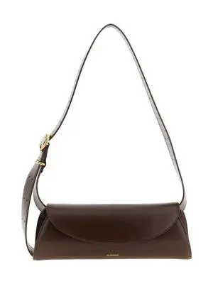 JIL SANDER Small Cannolo Shoulder Bag - Brown