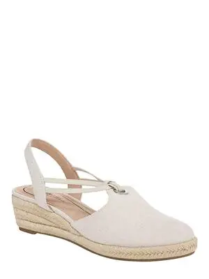LIFESTRIDE Kennedy Espadrille Wedge Sandal - Natural/ Silver