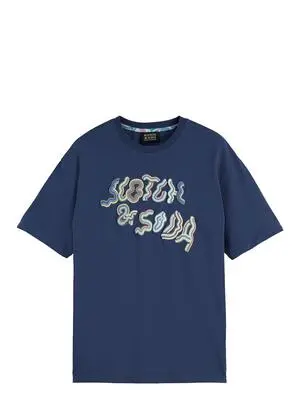 Scotch & Soda Relaxed Fit Cotton T-shirt - Atlantic Blue