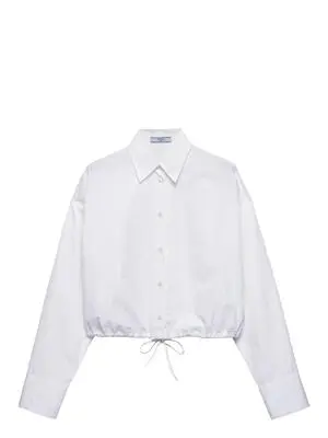 Prada Drawstring Poplin Shirt - White