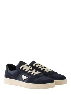 Prada Prada Downtown Re-Nylon And Suede Sneakers Navy