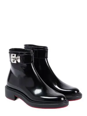 CHRISTIAN LOUBOUTIN Urban Booty Lock Leather Ankle Boots - Black