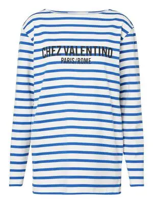 Valentino Garavani Chez Cotton Jersey T-shirt - Blue