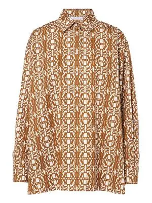 Max Mara Gallura Printed Cotton Shirt - Orange