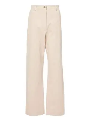 Sportmax Era Wide-leg Cotton-blend Pants - Beige
