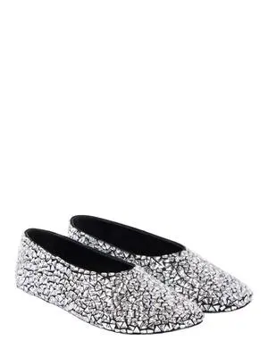 Proenza Schouler Embellished Leather Ballet Flats - Black
