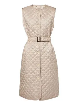 Max Mara Lauren Belted Quilted Coat - Beige
