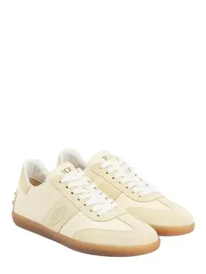 TOD'S Tabs Leather And Suede Sneakers - Yellow