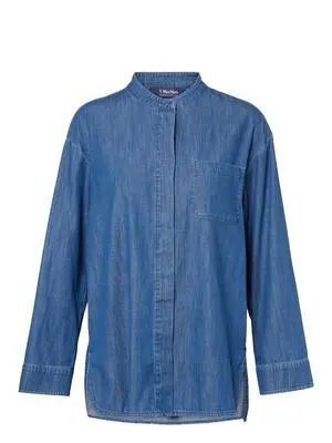 Max Mara Unito Cotton Denim Top - Blue