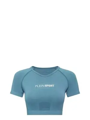 PLEIN SPORT Seamless Cropped T-shirt - Blue