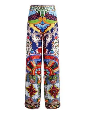 Alice + Olivia Athena Printed Pants - Blue