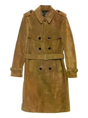 TOM FORD Suede Trench Coat - Brown