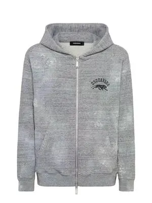 Dsquared2 Distressed Zip-up Hoodie - Grey