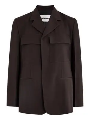 JIL SANDER Wool Blazer - Brown