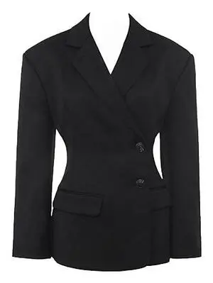 House Of Cb Hudson Hourglass Stretch-woven Blazer - Black