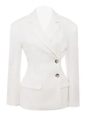 House Of Cb Hudson Hourglass Stretch-woven Blazer - White