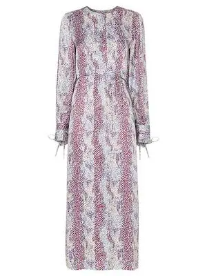 Whistles Woven Snake-print Midi Dress - Multi-coloured