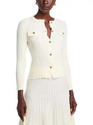 NANCY YANG Ribbed Cardigan - Cream