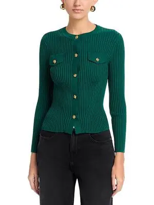 NANCY YANG Ribbed Cardigan - Green