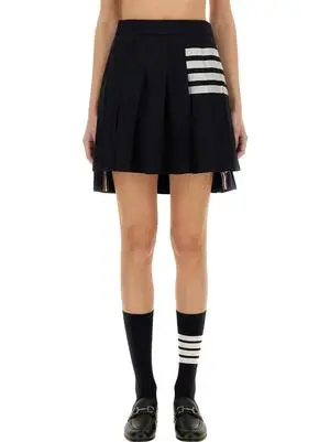 Thom Browne 4-Bar Mini Pleated Skirt Blue