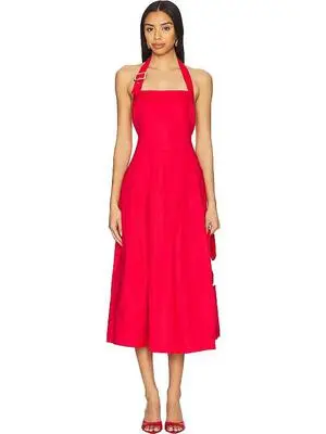 Yumi Kim Joanna Halterneck Linen Dress - Red