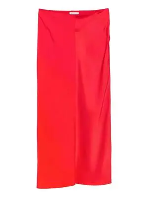 Ami Satin Midi Skirt - Red