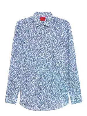 Hugo Printed Cotton Shirt - Blue
