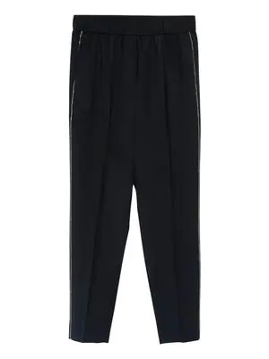 Peserico Beaded Trim-detail Trousers - Blue