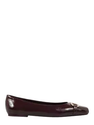 FERRAGAMO Gancini-plaque Ballerinas - Brown