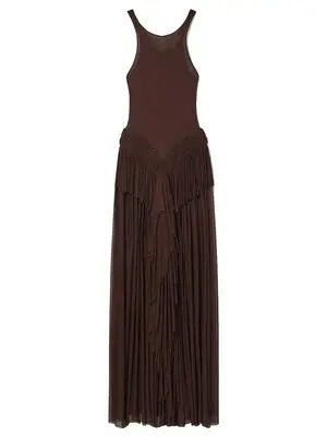 Tory Burch Draped Jersey Dress Chocolate