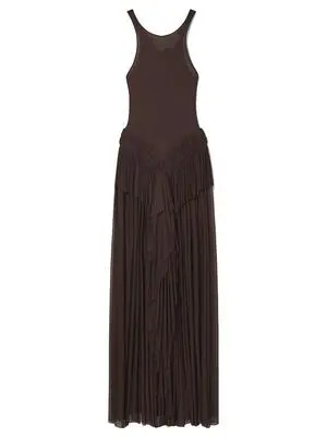 Tory Burch Draped Jersey Dress Spiced Chocolate